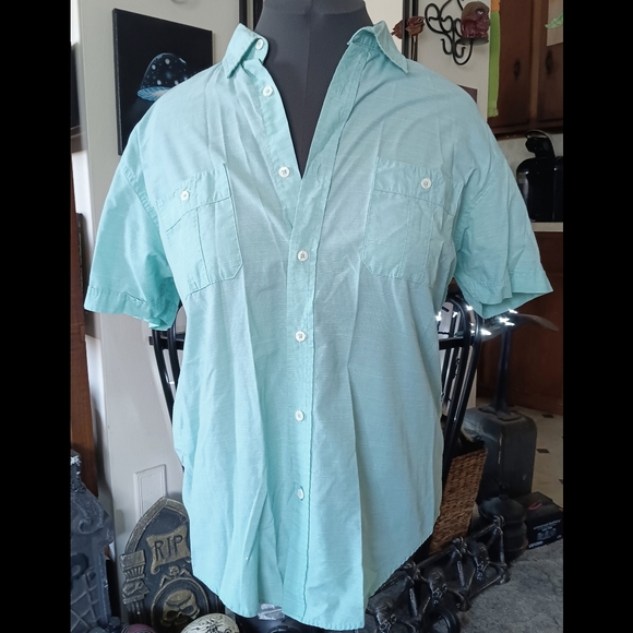 Bruno | Shirts | Bruno New York Button Up Shirt Short Sleeve Large Blue ...